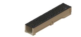 Caniveau en beton polymere avec grille Voronoi fonte noir standard ACO ...