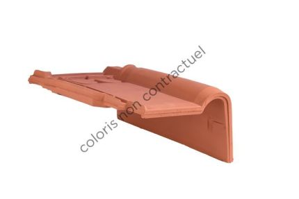 Tuile de rive a rabat droite a emboitement terre cuite Tenord Rouge